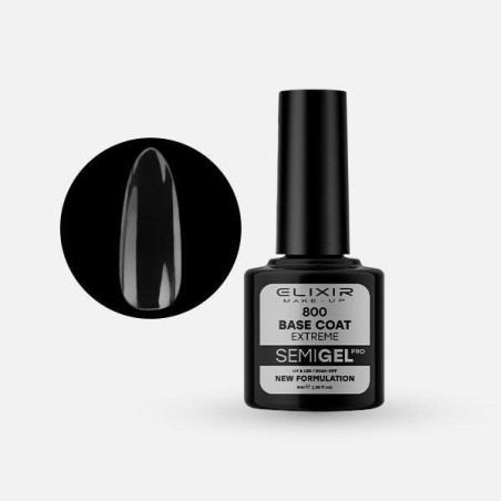 Elixir Semigel 8ML - 800 (Base Coat), SEMIPERM TRIFASE 8ml, Facile da applicare e da rimuovere ...
