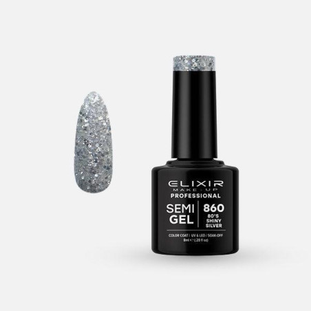 Elixir Semigel 8ML - 860 (80's Shiny Silver)